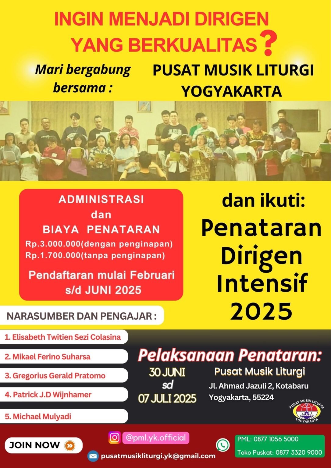 PENATARAN DIRIGEN INTENSIF 2025 – Pusat Music Liturgi Yogyakarta